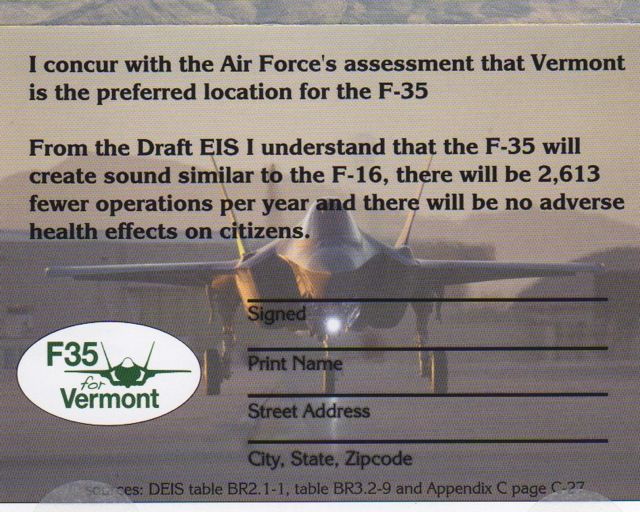 Postcard campaign revs up support for F-35s