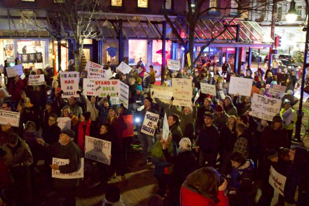 Hundreds come out across Vermont to protest Trump's sacking of Sessions ...