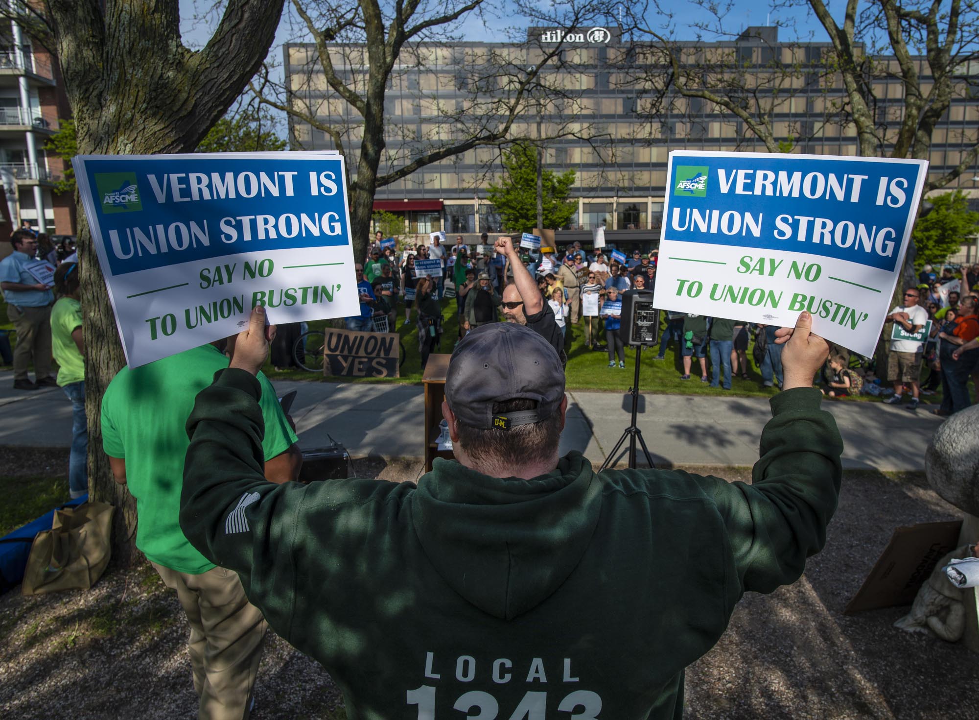 Hundreds turn out in Burlington to protest former Wisconsin governor ...