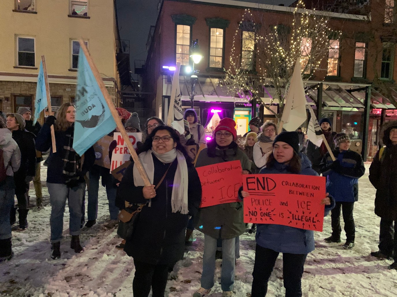 Immigration rights protesters rally for policing policy changes in ...