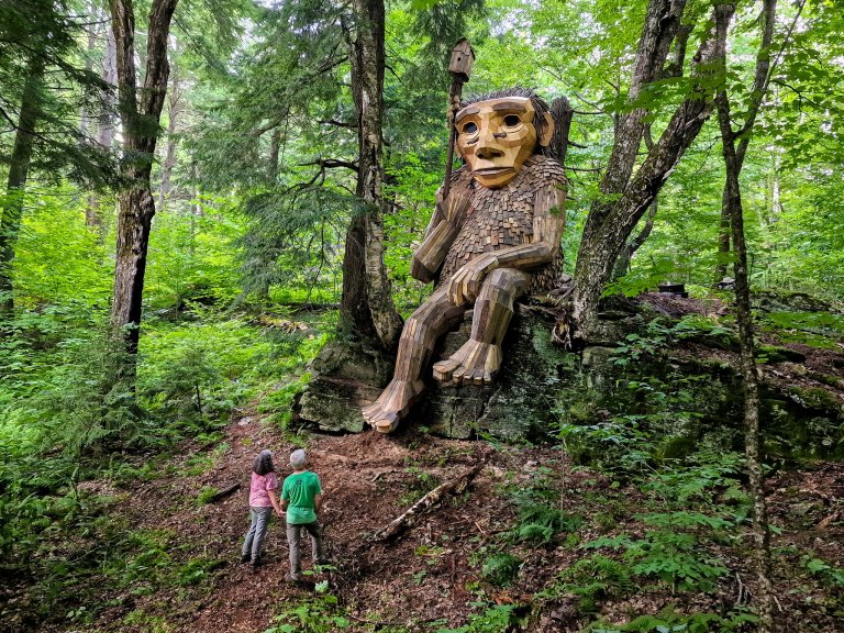 Giant wooden troll that became local sensation retreats from public ...