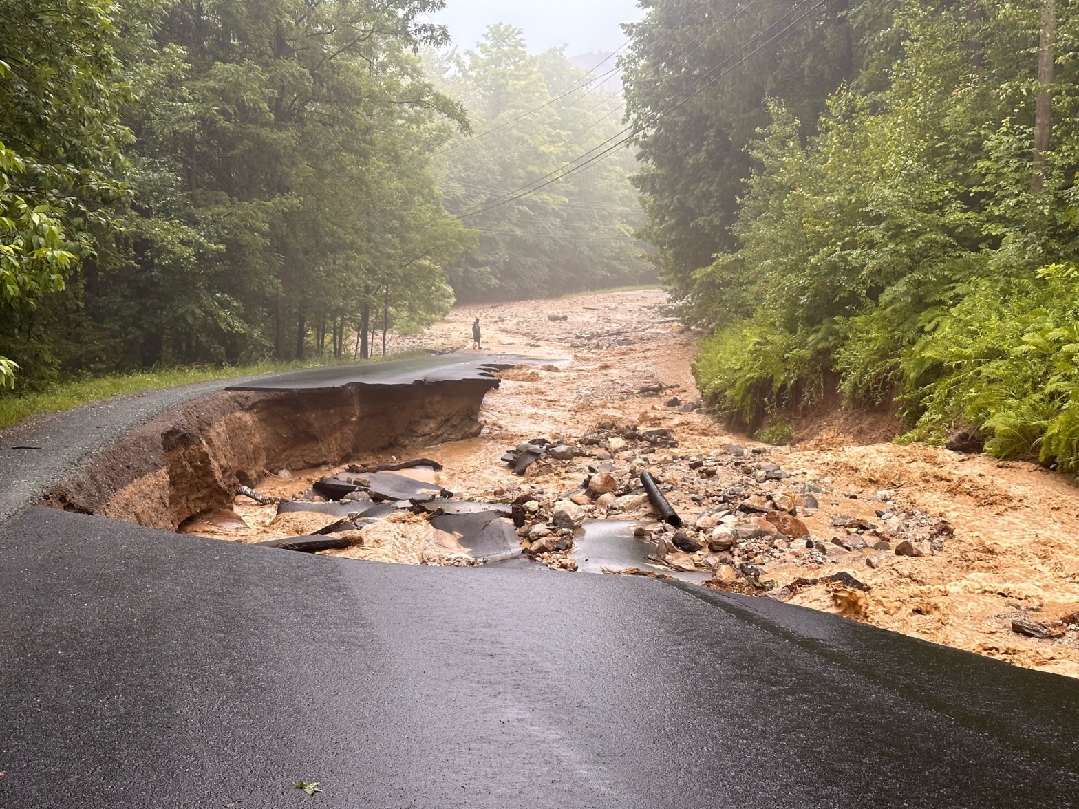 Mudslide, flooding, downed power lines close roads in Windsor and ...