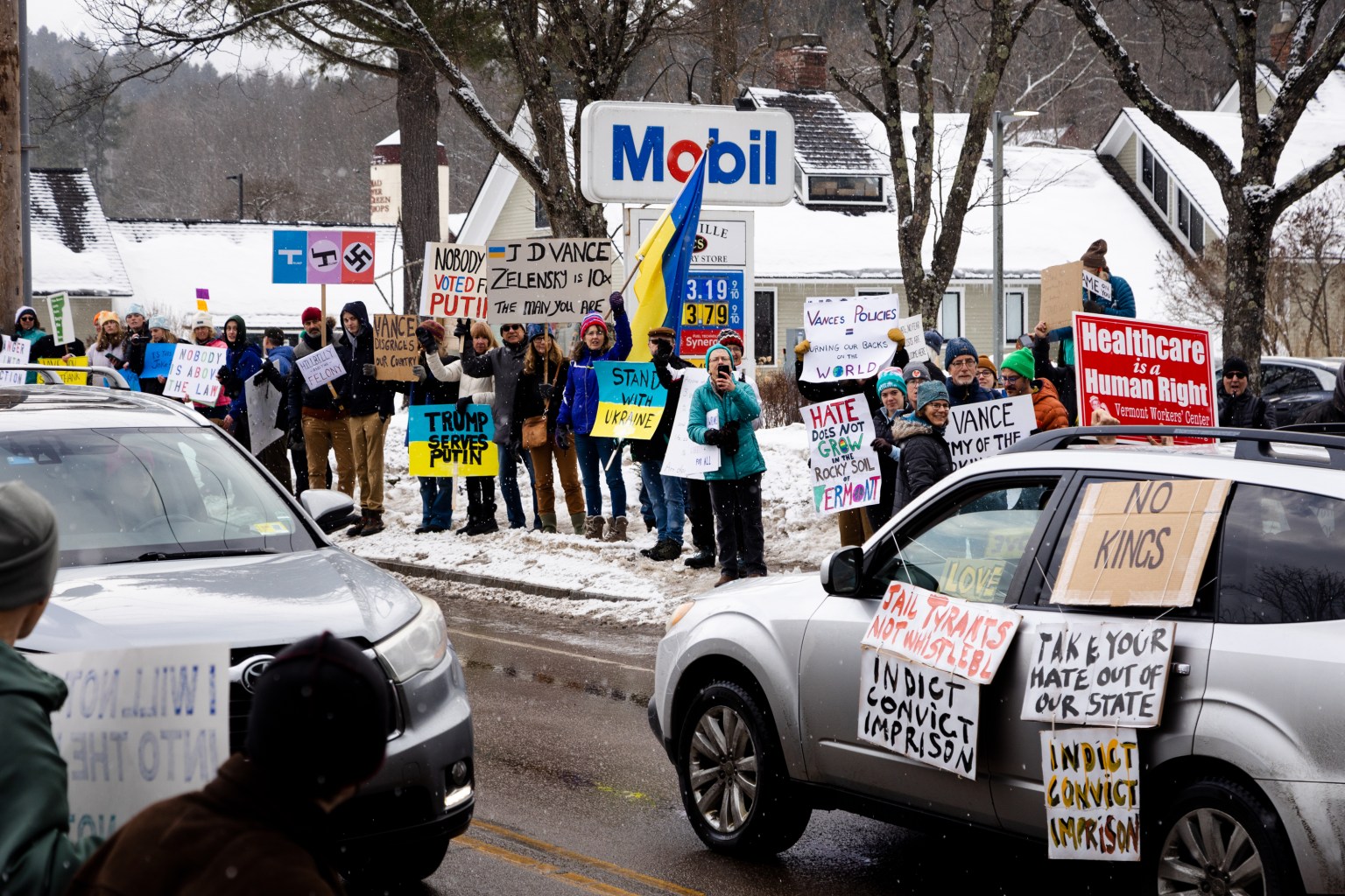 More than a thousand people protest Vice President JD Vance’s visit to ...