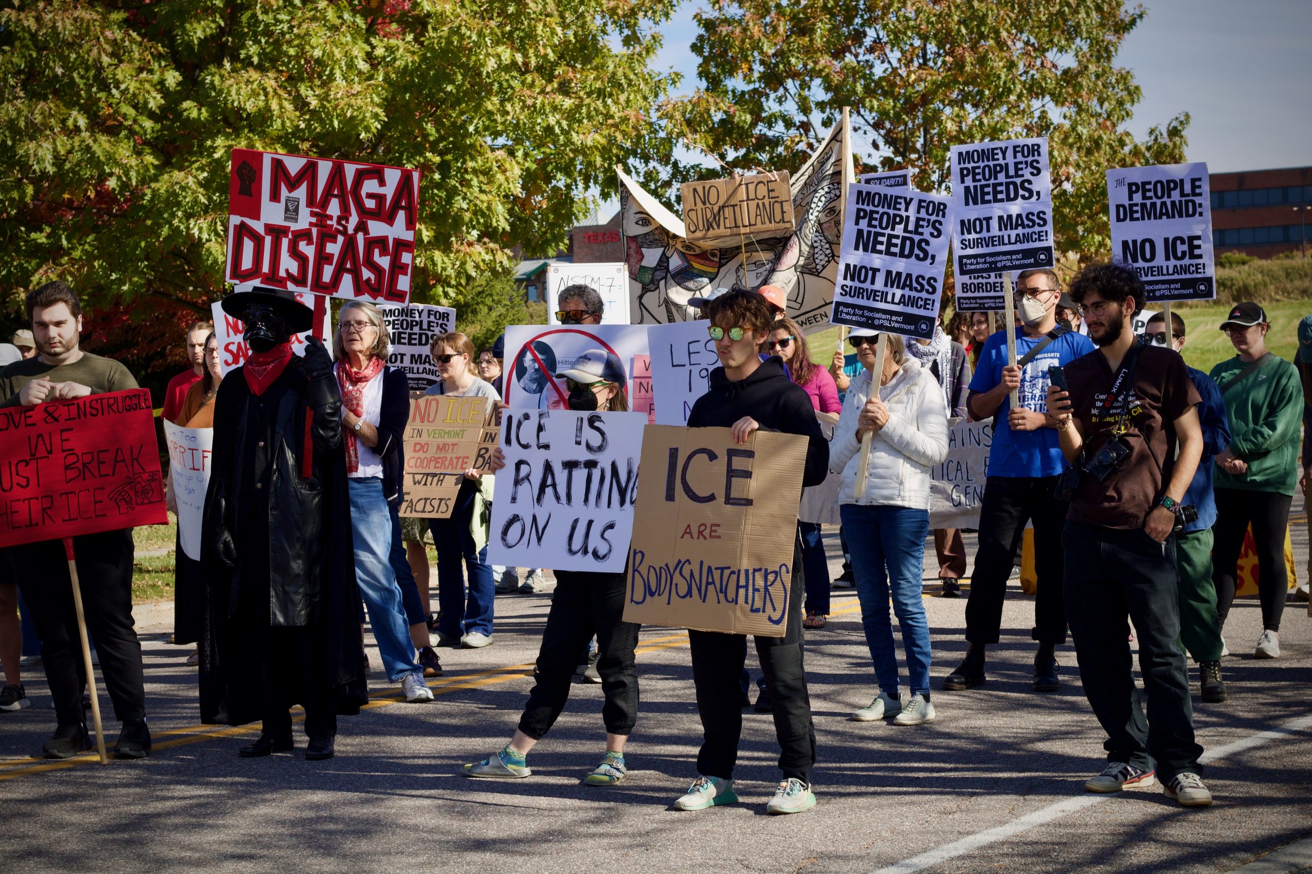 Over 100 protest ICE surveillance plans at Williston intelligence hub ...